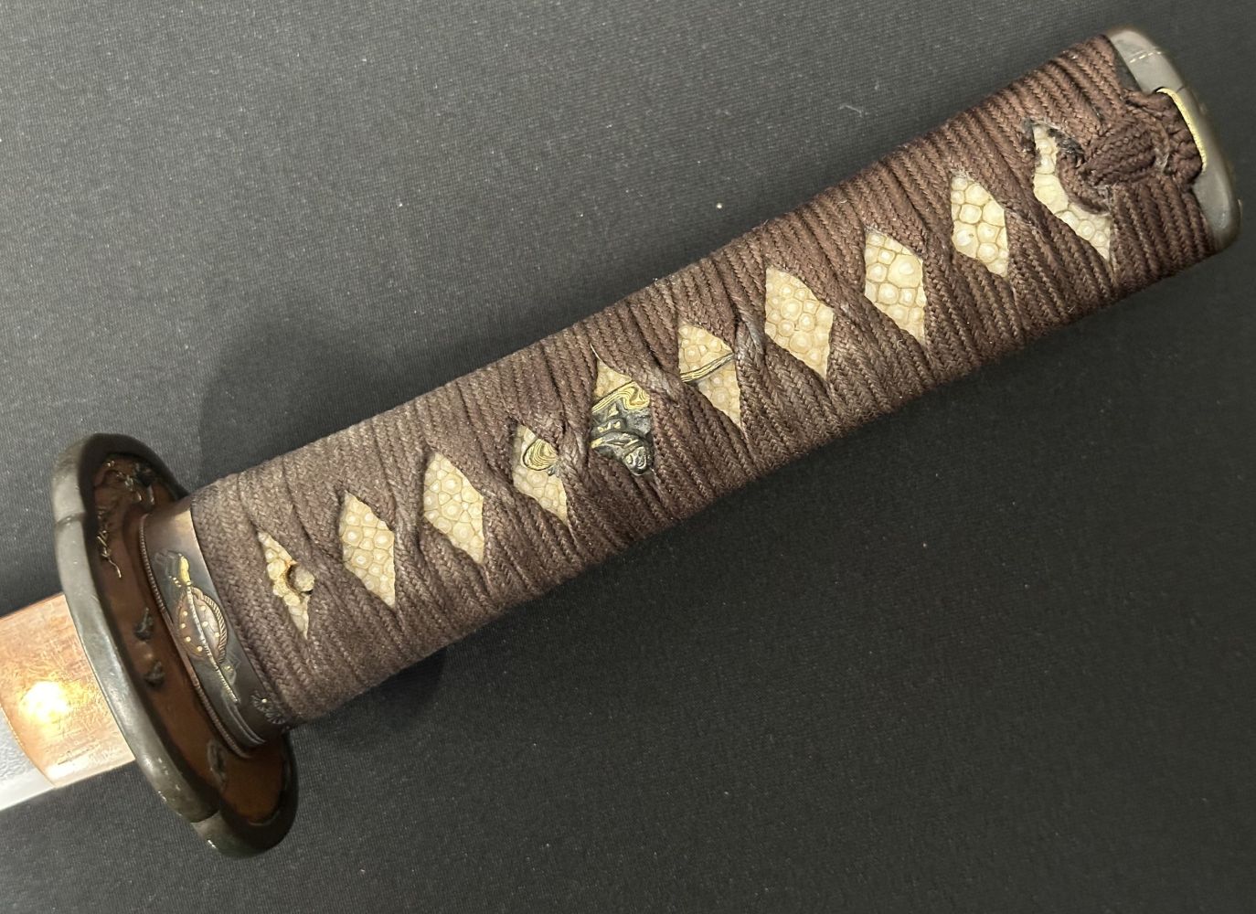 Japanese Wakizashi Sword with single edged double fullered blade 440mm ...