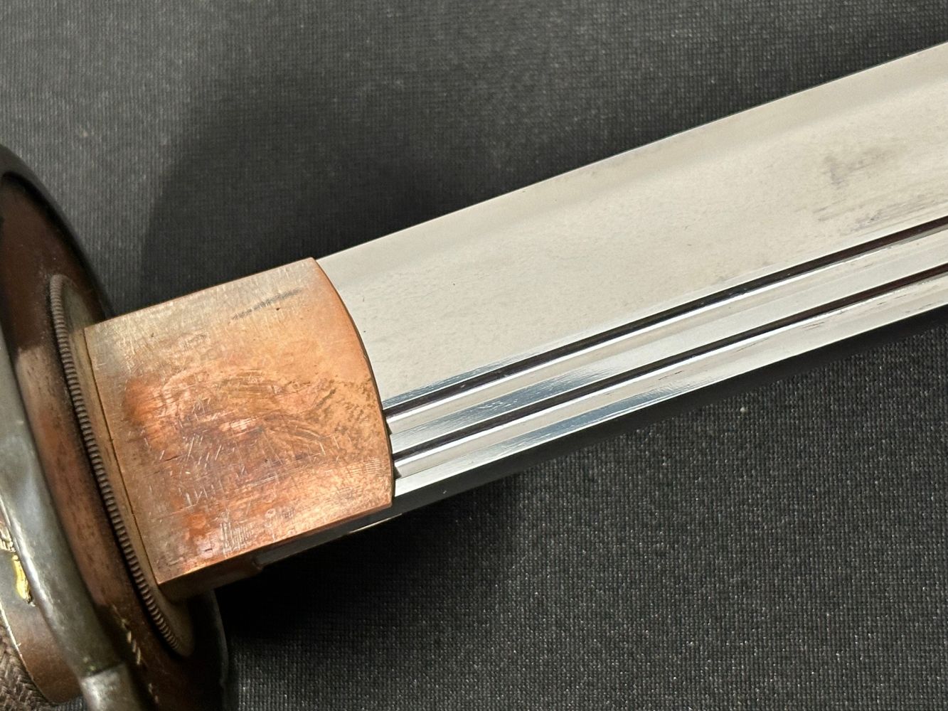 Japanese Wakizashi Sword with single edged double fullered blade 440mm ...