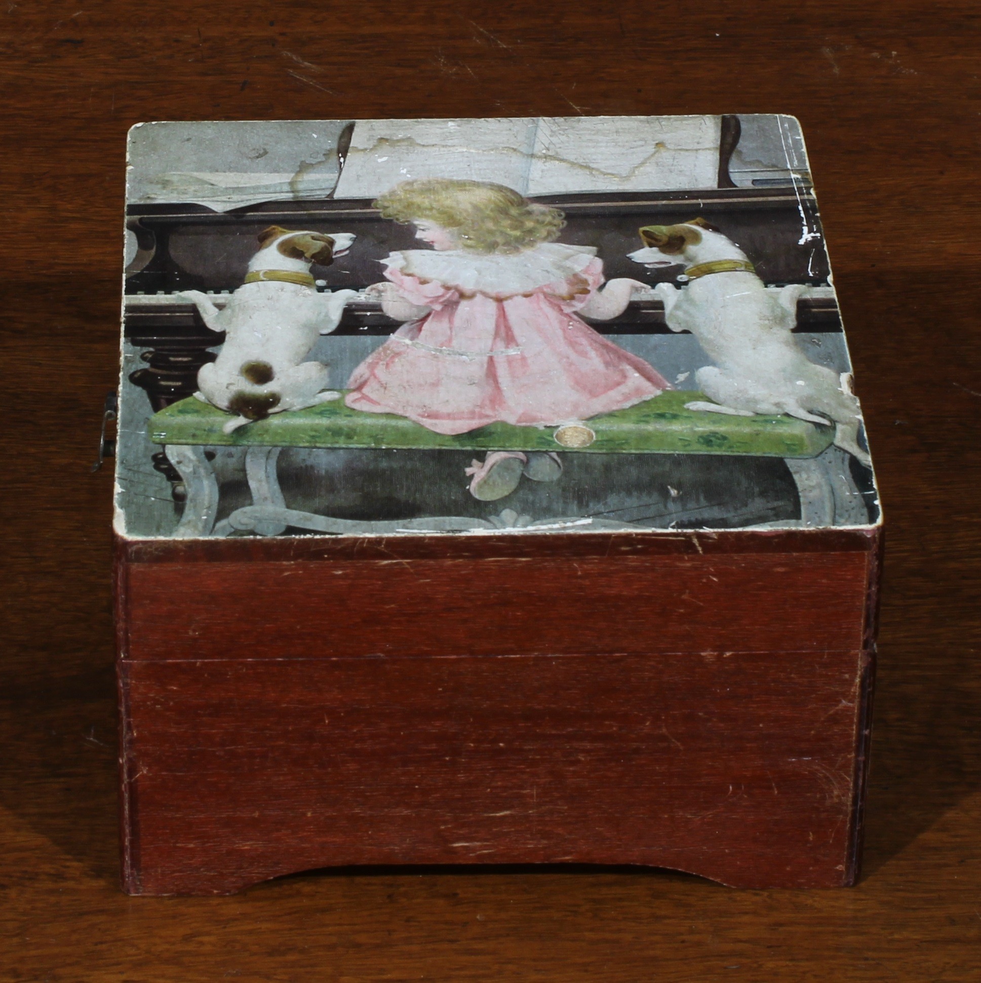 Mechanical Musical - a Swiss table top musical box, the cover transfer ...