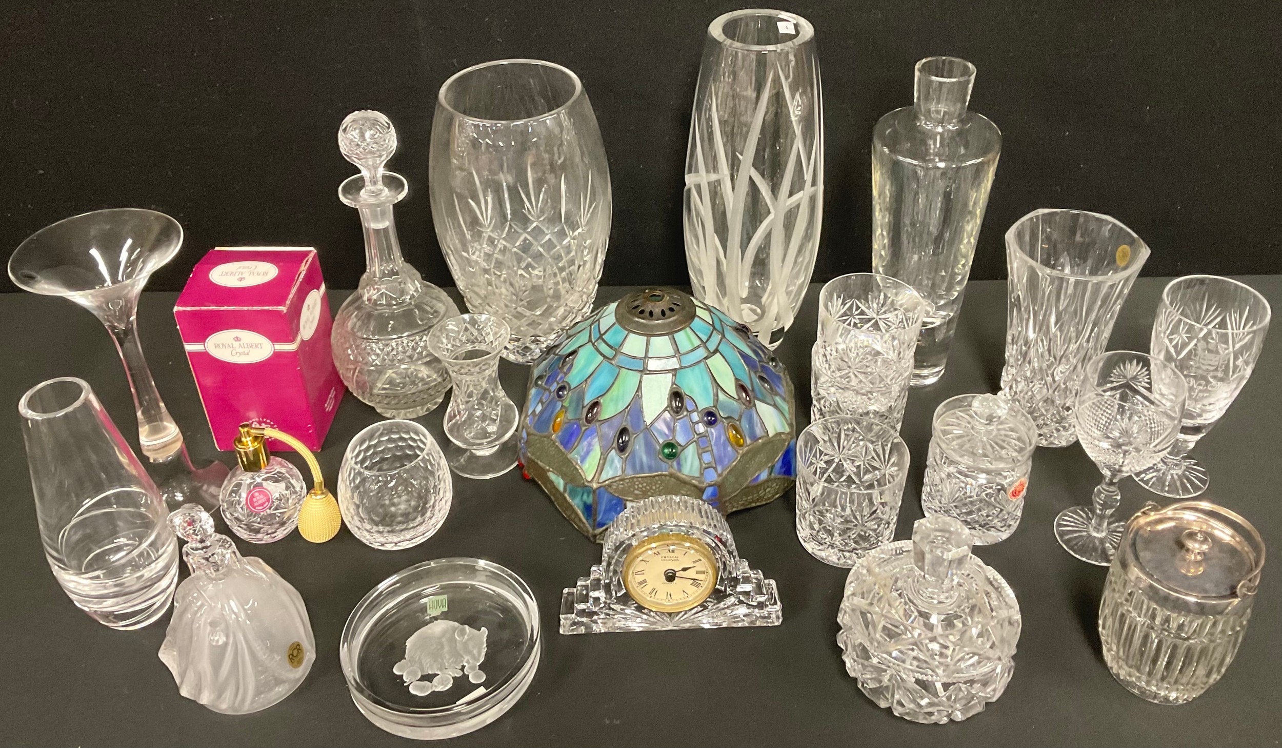 Glassware - a large Stuart Crystal contemporary cut glass ovoid vase ...