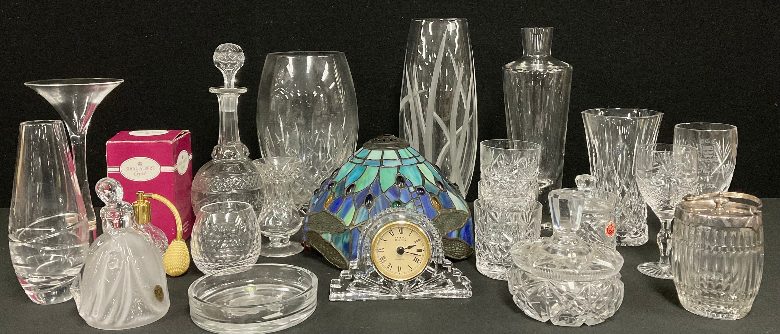 Glassware - a large Stuart Crystal contemporary cut glass ovoid vase ...