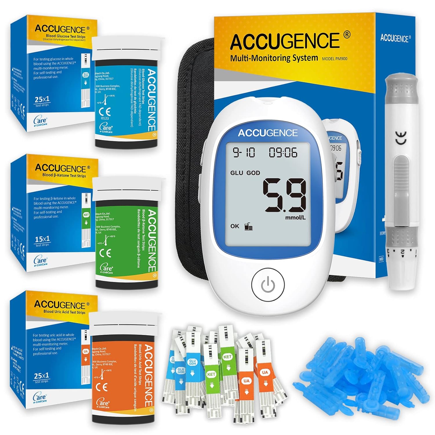 RRP £39.99 ACCUGENCE 3in1 Multifunction Test Kit, 3in1 Blood Sugar ...