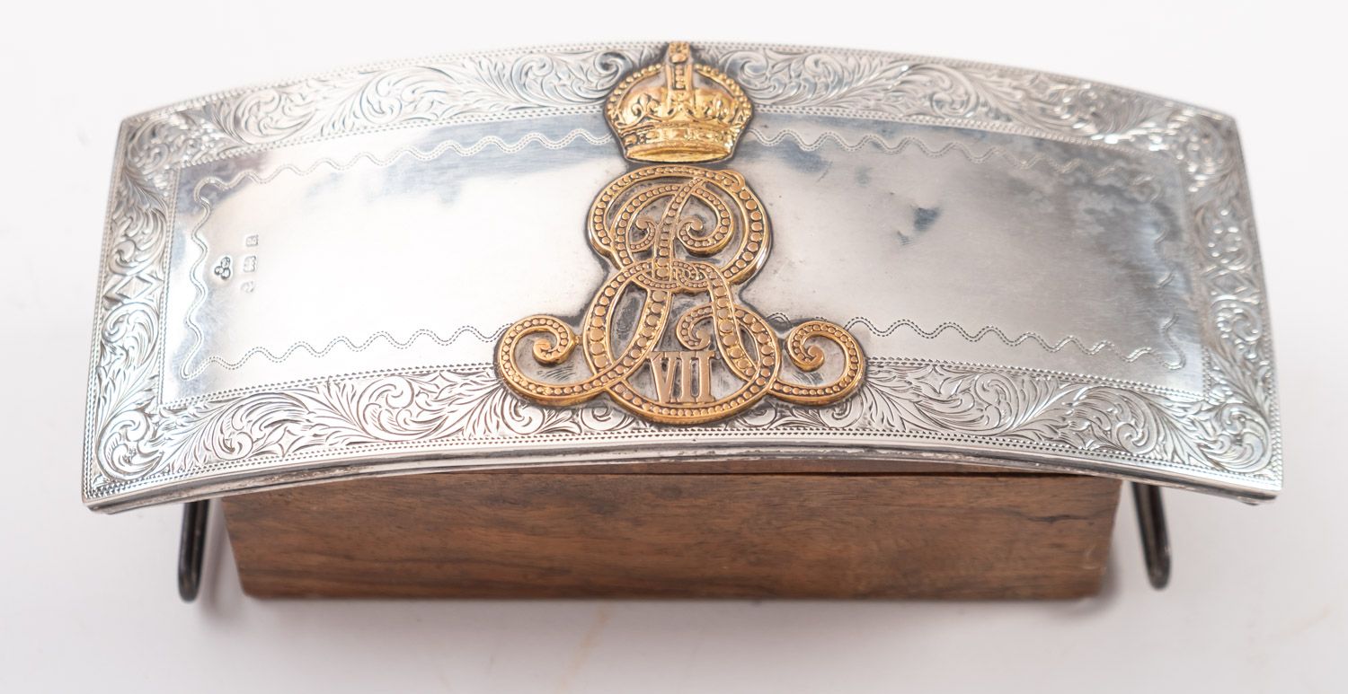 An Edward VII silver sabretache or cross pouch, by Joseph Jennens & Co ...