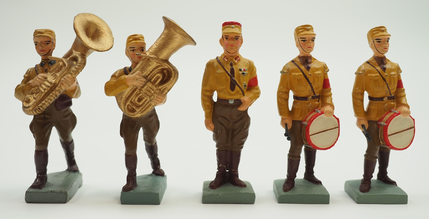 Lineol: SA Männer - Musik-Korps / Parade.Fünf Figuren, teils LINEOL ...