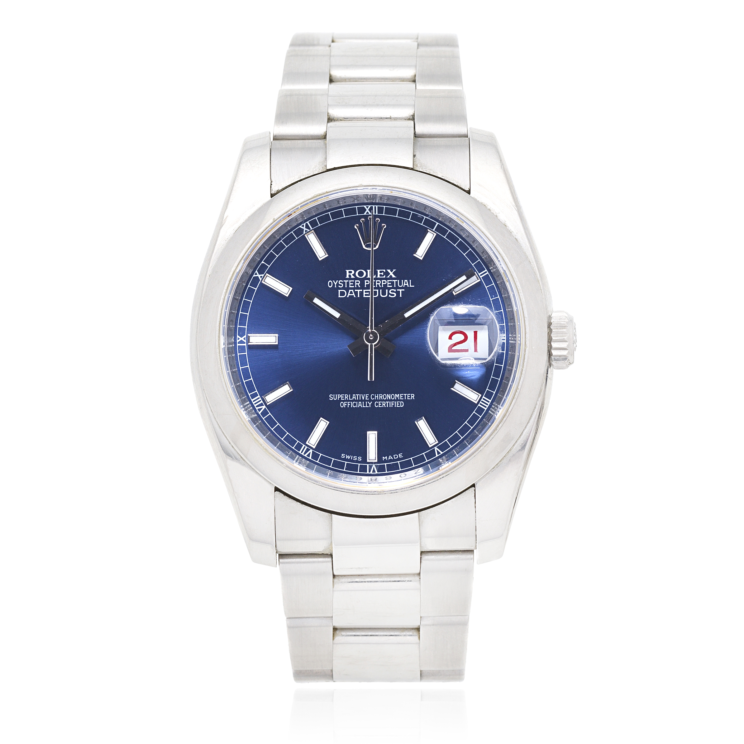 Rolex. A stainless steel automatic calendar bracelet watch with ...