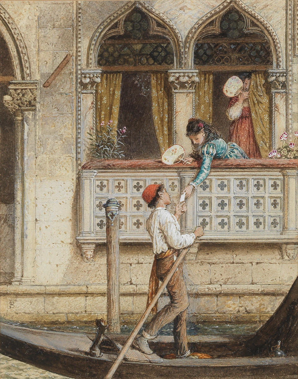 Myles Birket Foster, RWS (British 1825-1899) 'The love letter' signed ...