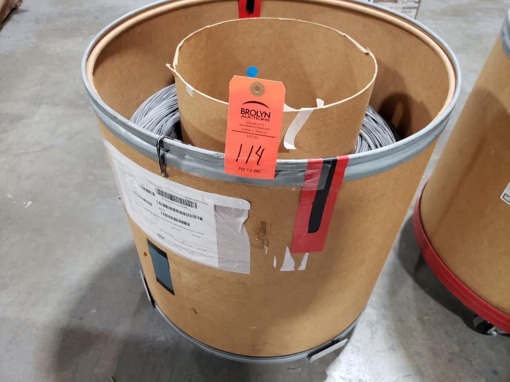16 awg gray / black print copper wire. Gross barrel weight, 280lbs ...