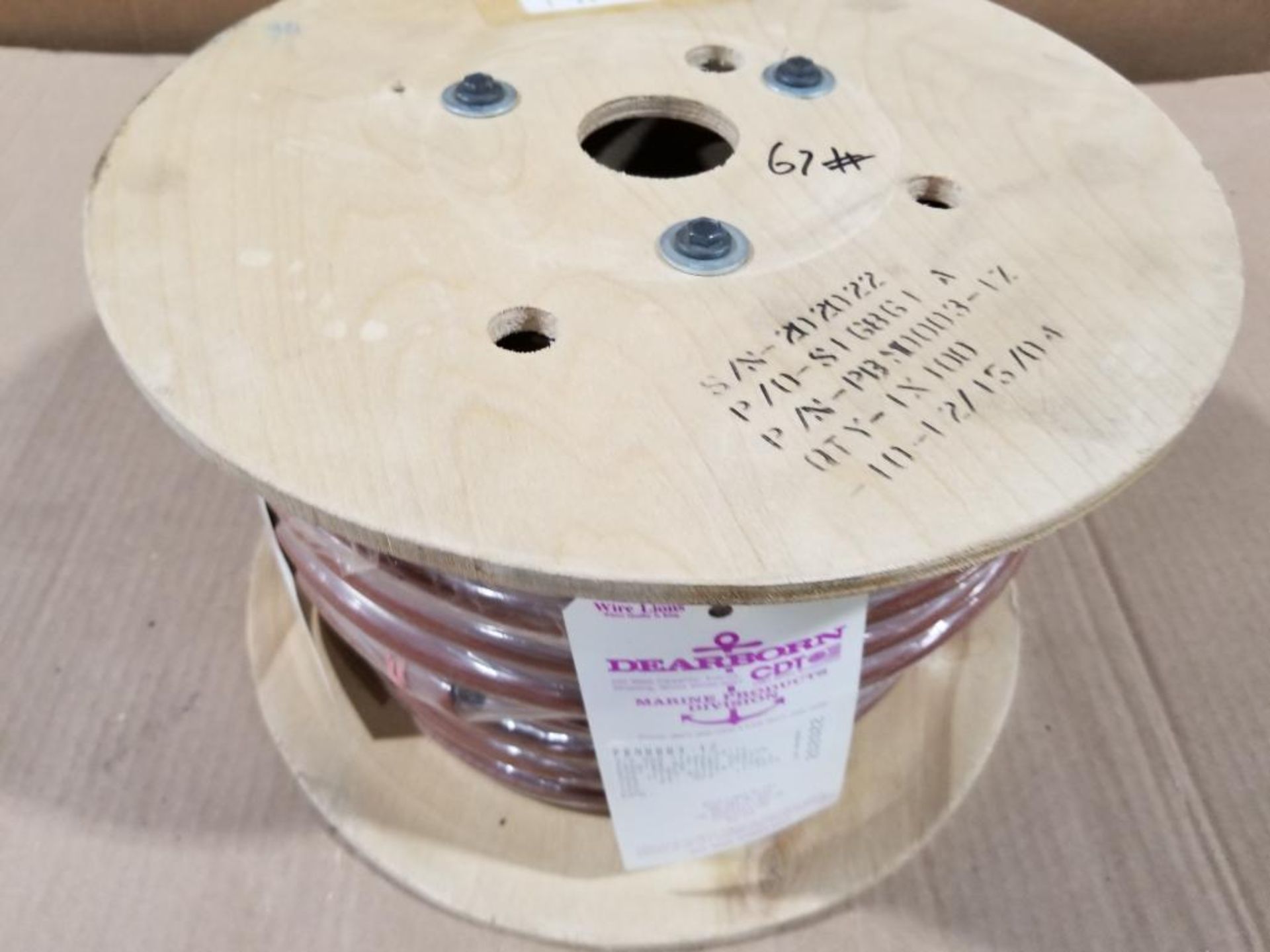 100ft roll of 3awg wire. Tinned copper. Part number PBM0003-1Z. 67lb ...