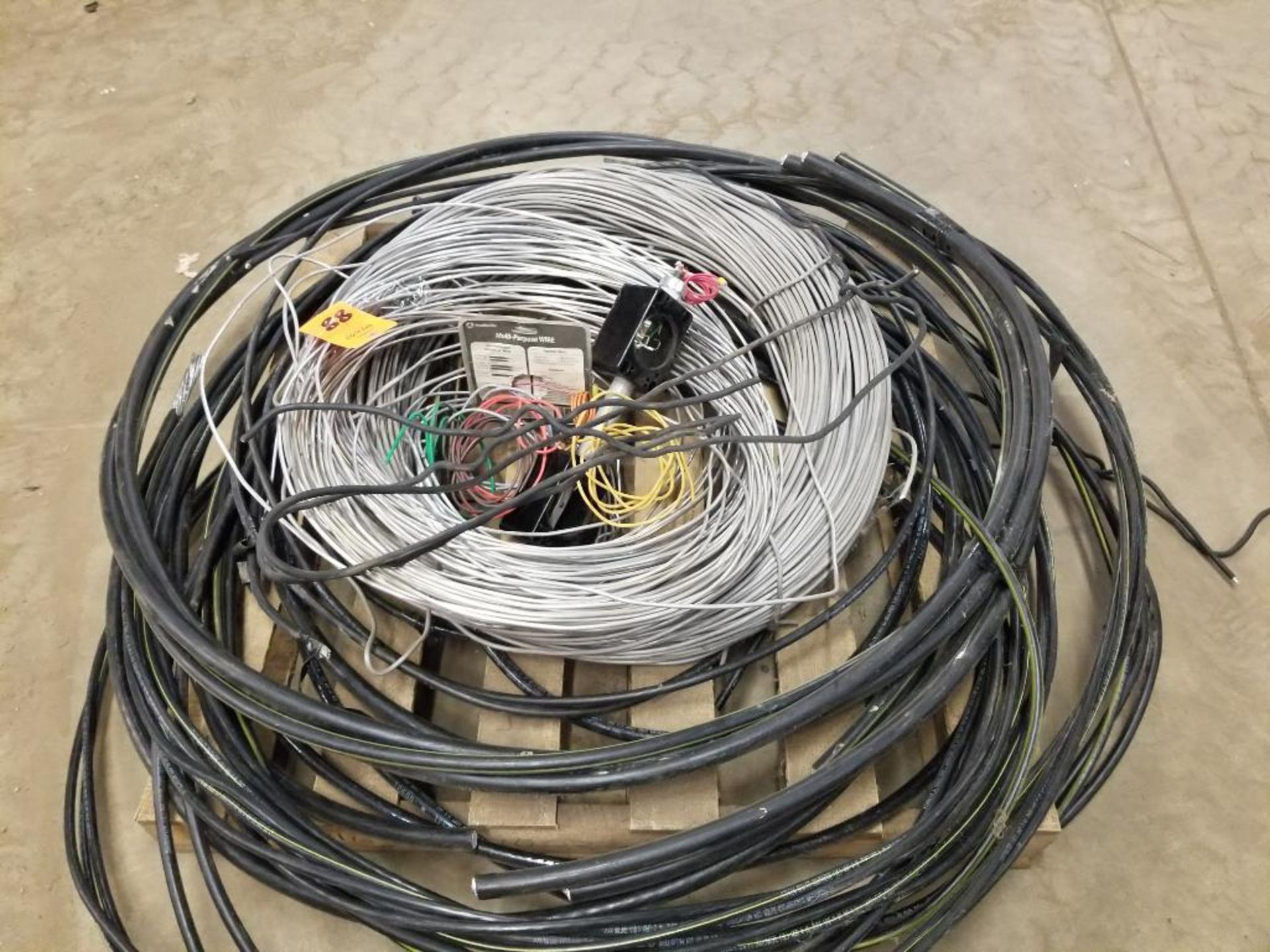 Pallet of assorted wire.