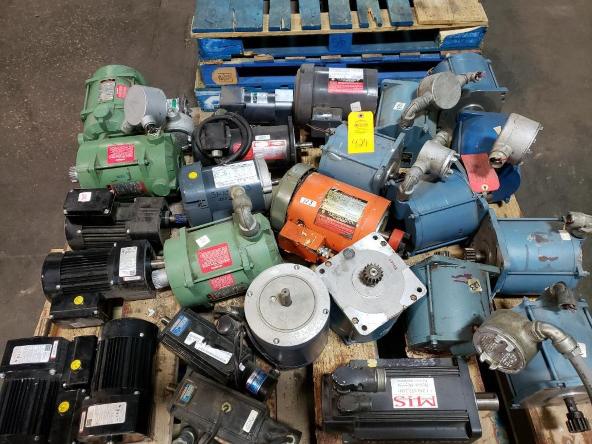 Full pallet - Assorted motors. Servo, gearmotors, explosion proof, etc ...