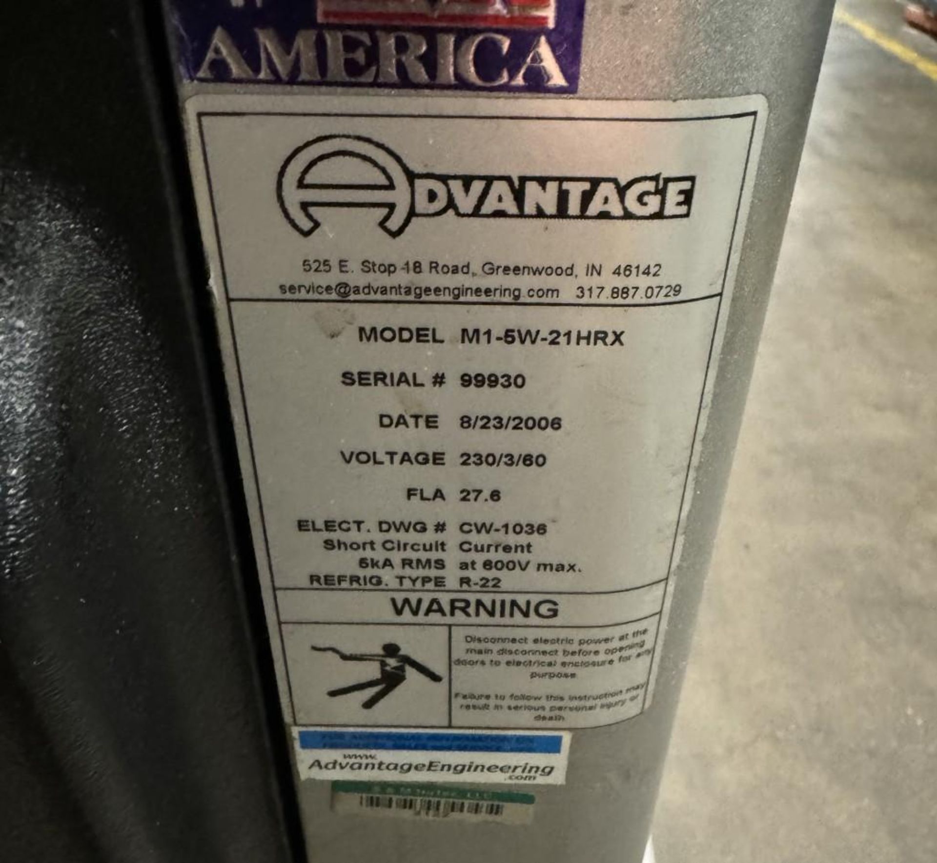 Lot Of (2) Advantage Chillers, Model M1-5W-21HRX, Serial# 99930, 99929.