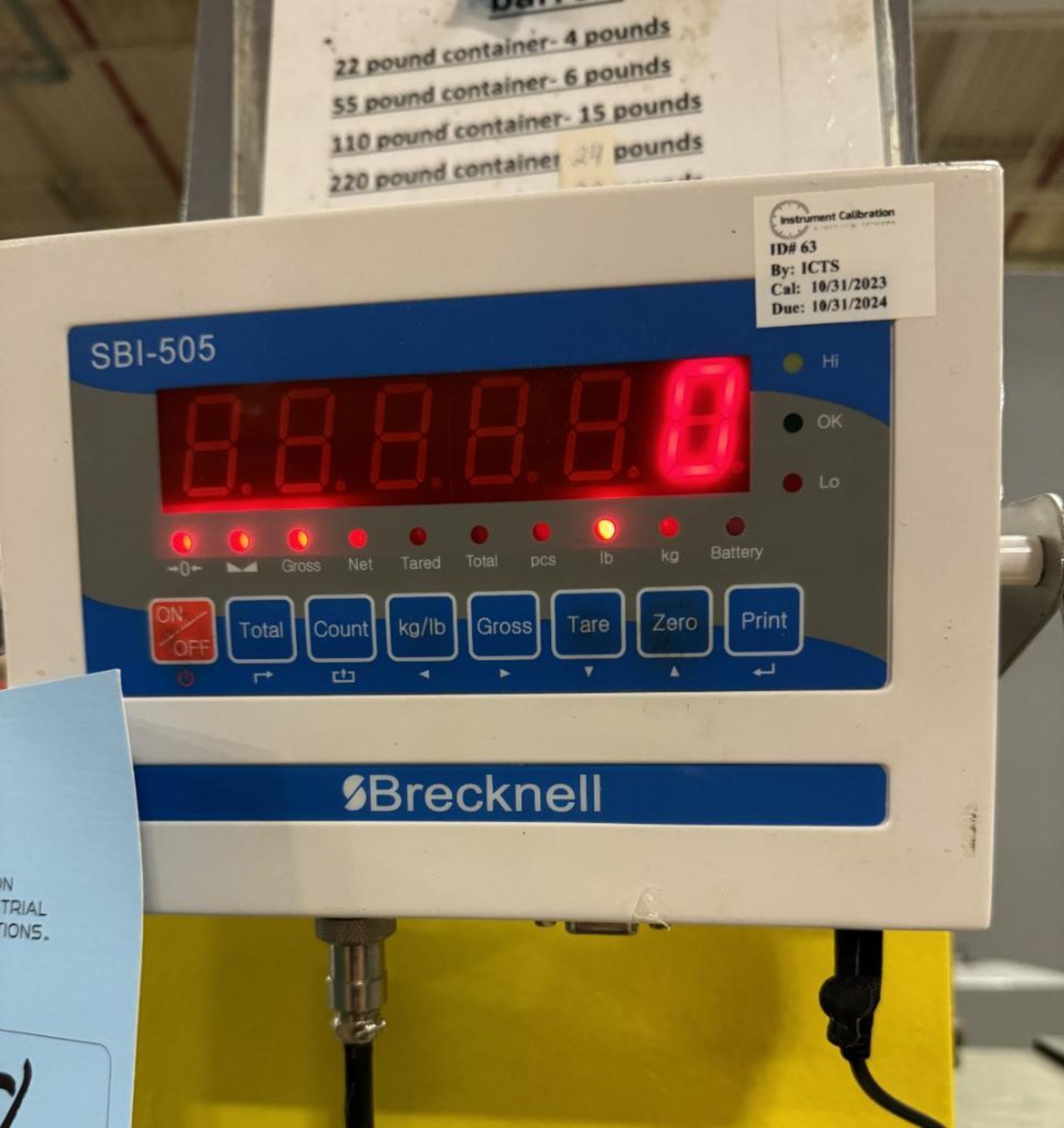 Brecknell 5000# Floor Scale, Approximate 60" x 60", Model DSB6060-05 ...