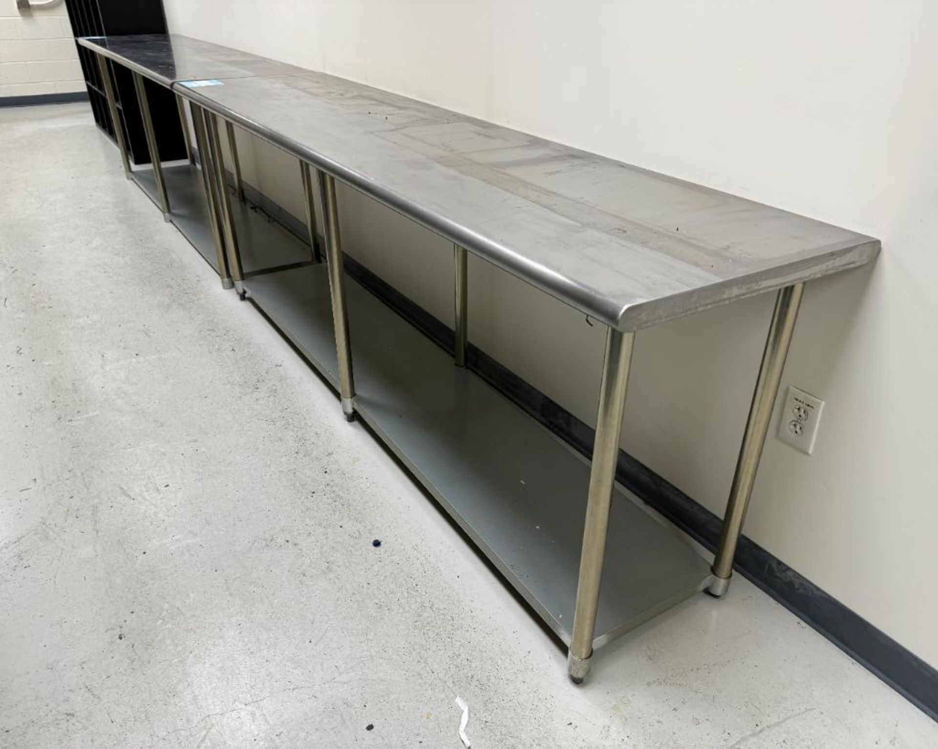 Lot Of (2) Stainless Steel Tables. Approximate 24" x 96".