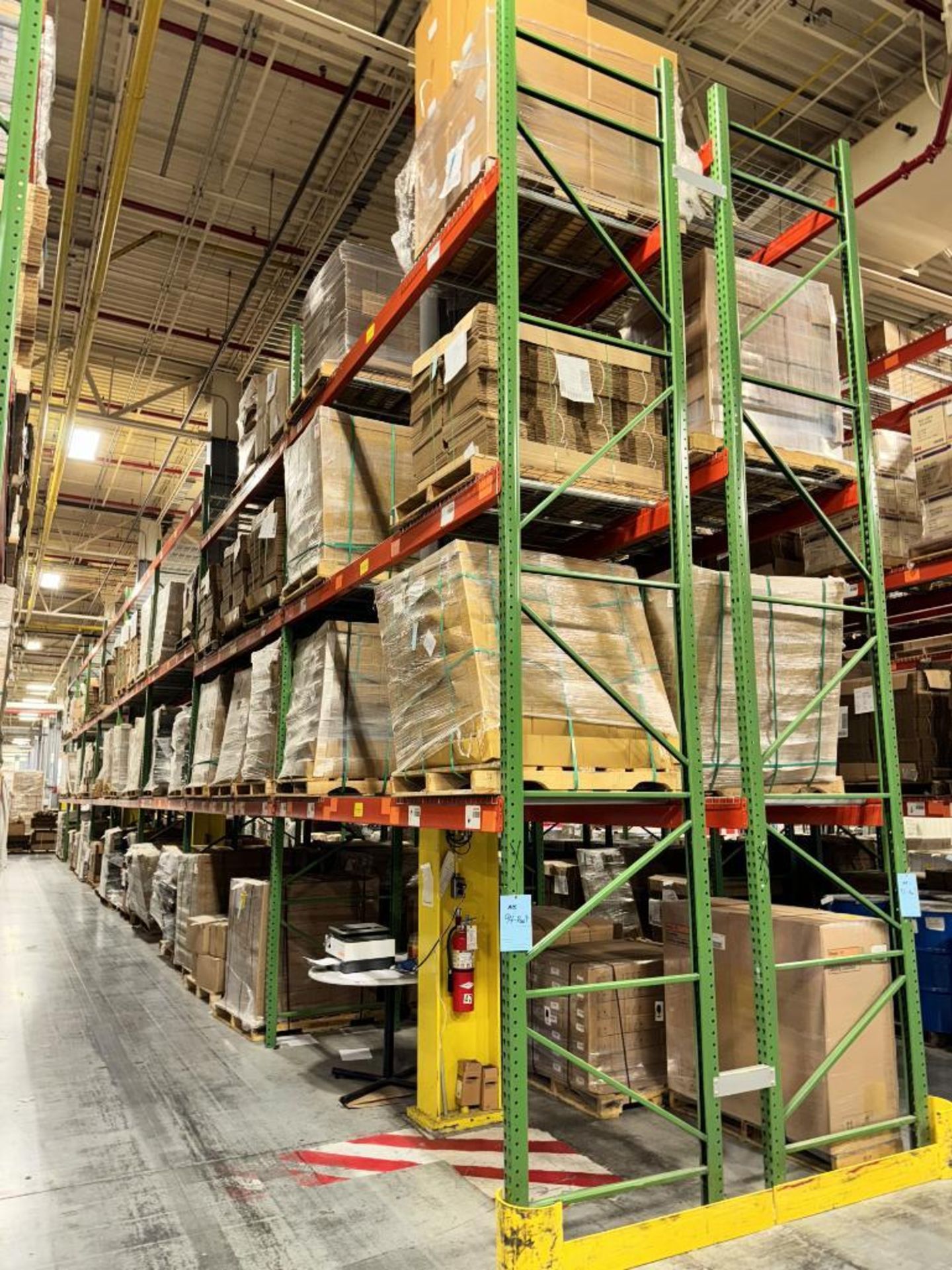 (8) Sections Of 42" Deep Teardrop Pallet Racking. With (9) approximate ...