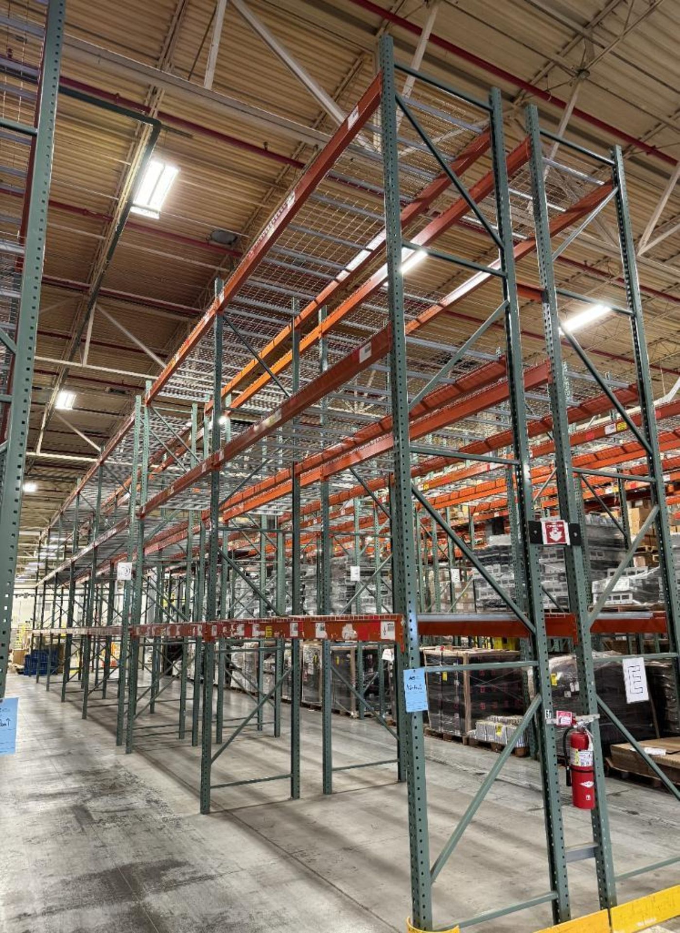 (7) Sections Of 42" Deep Teardrop Pallet Racking. With (9) approximate ...