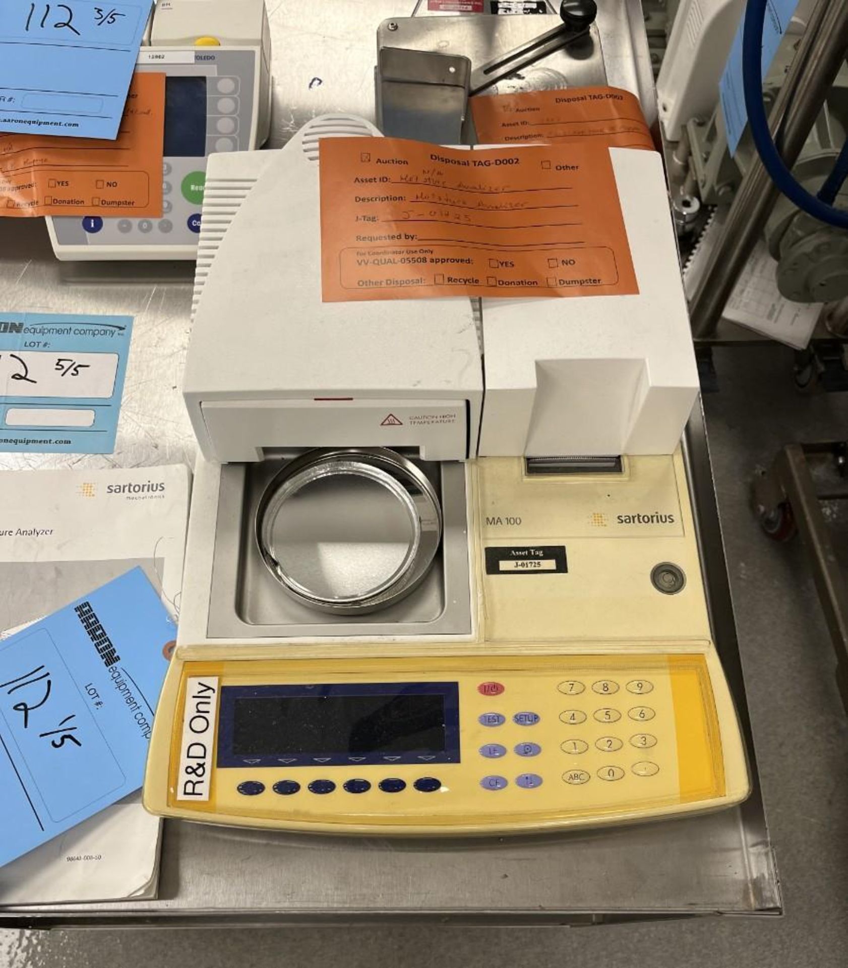 Lot Consisting Of (1) Sartorius MA 100 moisture analyzer, (1) Kaps-All ...