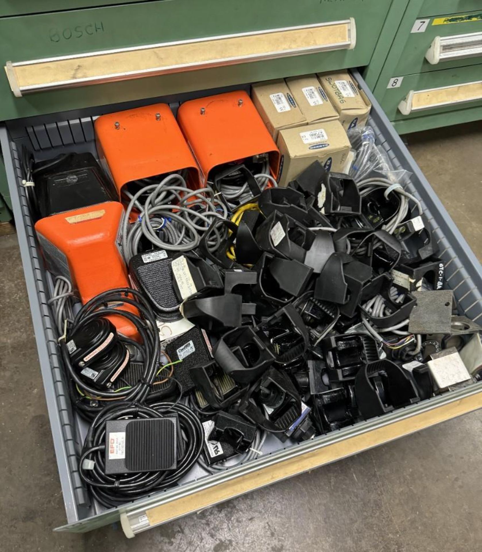 Stanley Vidmar (10) Drawer Modular Cabinet. With assorted foot pedals ...