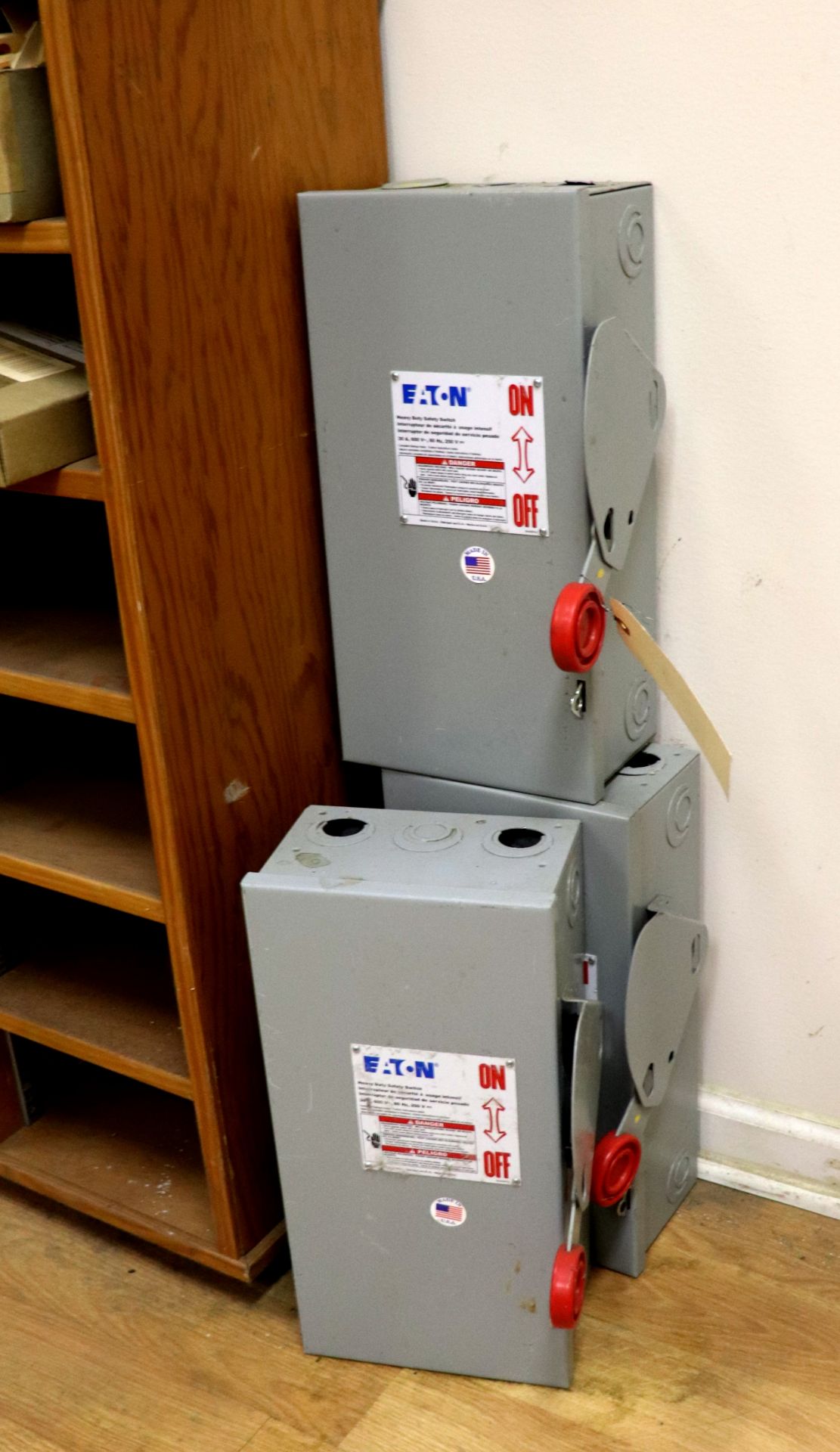 Three Eaton heavy duty safety switches