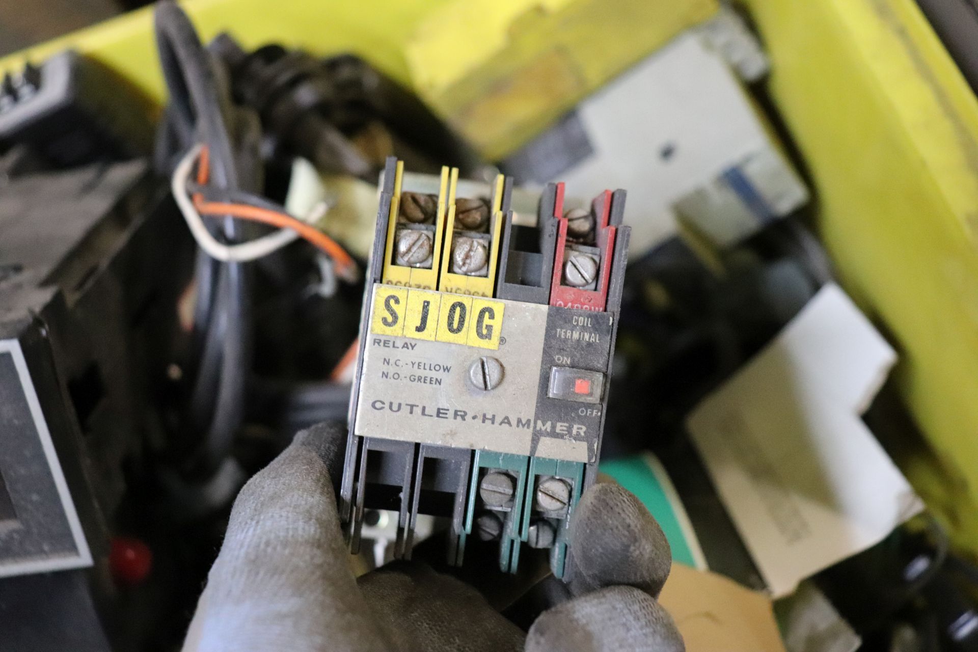 Pallet of miscellaneous electrical components including relays ...