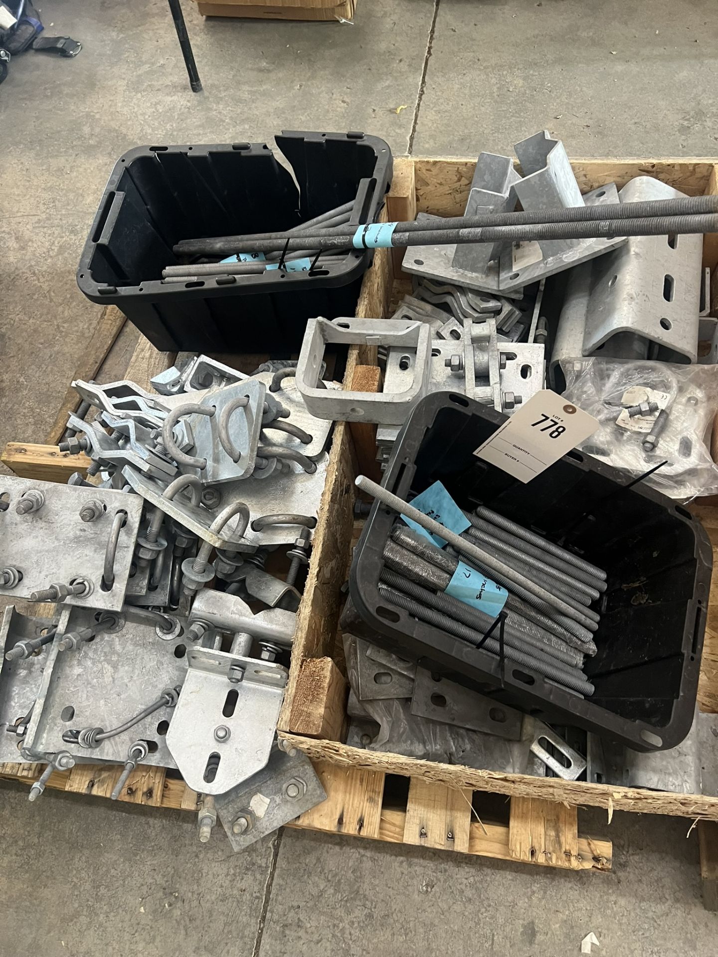 Pallet of Crossover Plates, All Thread, Pole Mount Kits