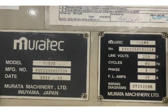 Location: Parma, MI Loading Fee: TBD 2011 Muratec MW120 Twin Spindle ...