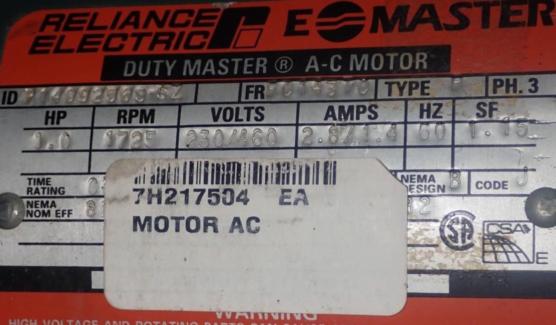 1 HP Reliance 3 Phase Motor