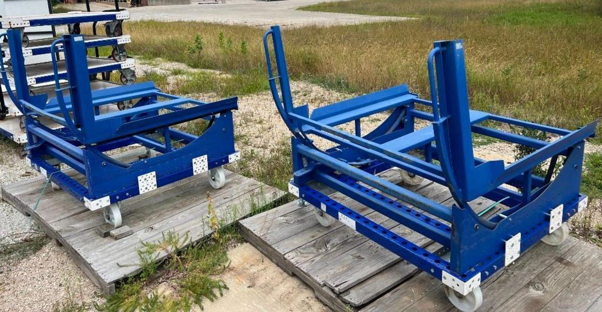 Lot of (2) 2,000 Lb. Cap Flexqube Tilt Carts 49"L x 55.5"W x 30"H Specs ...