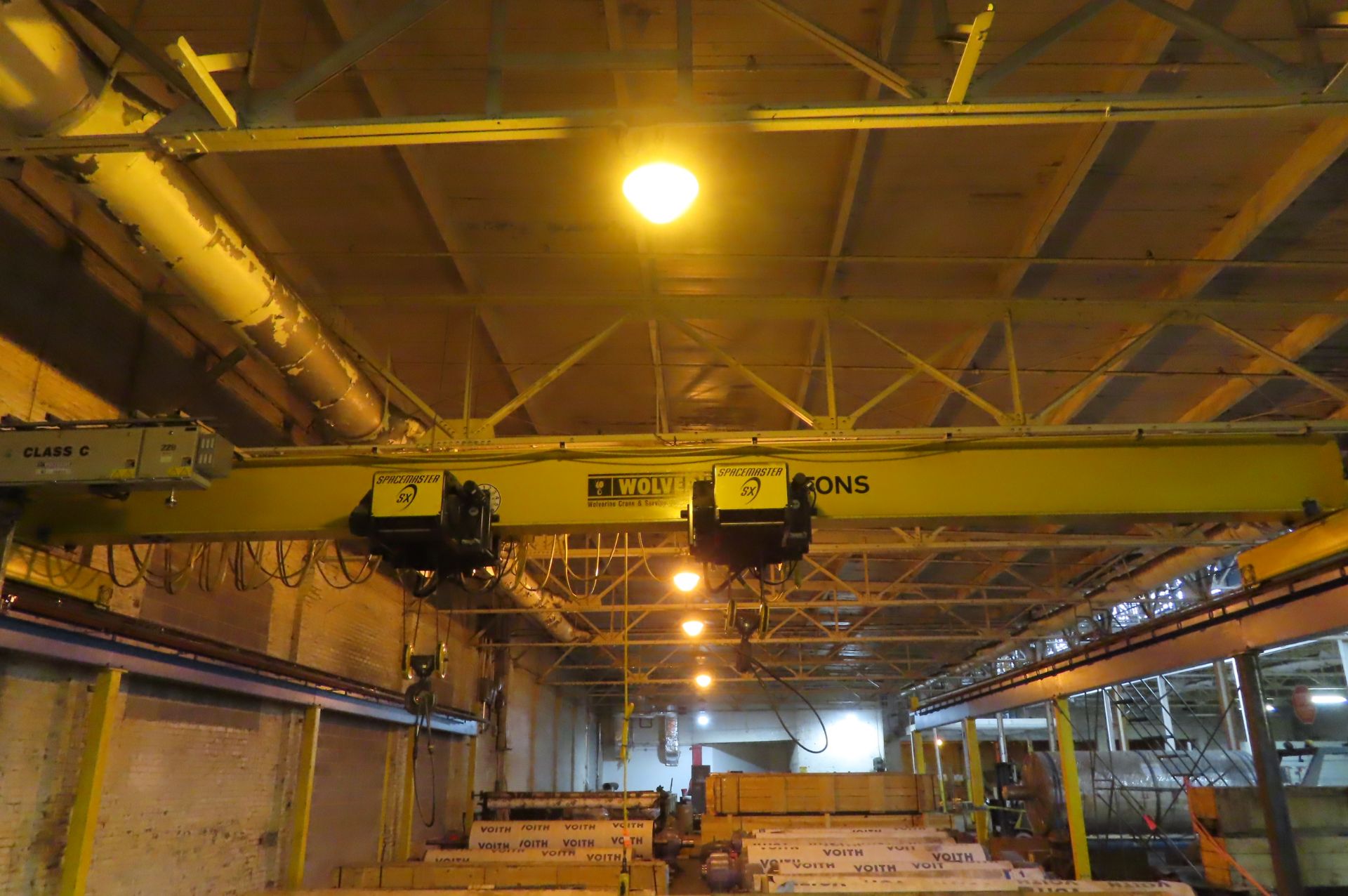 Wolverine overhead hoist, Free standing 15 ton dual hoist system with ...