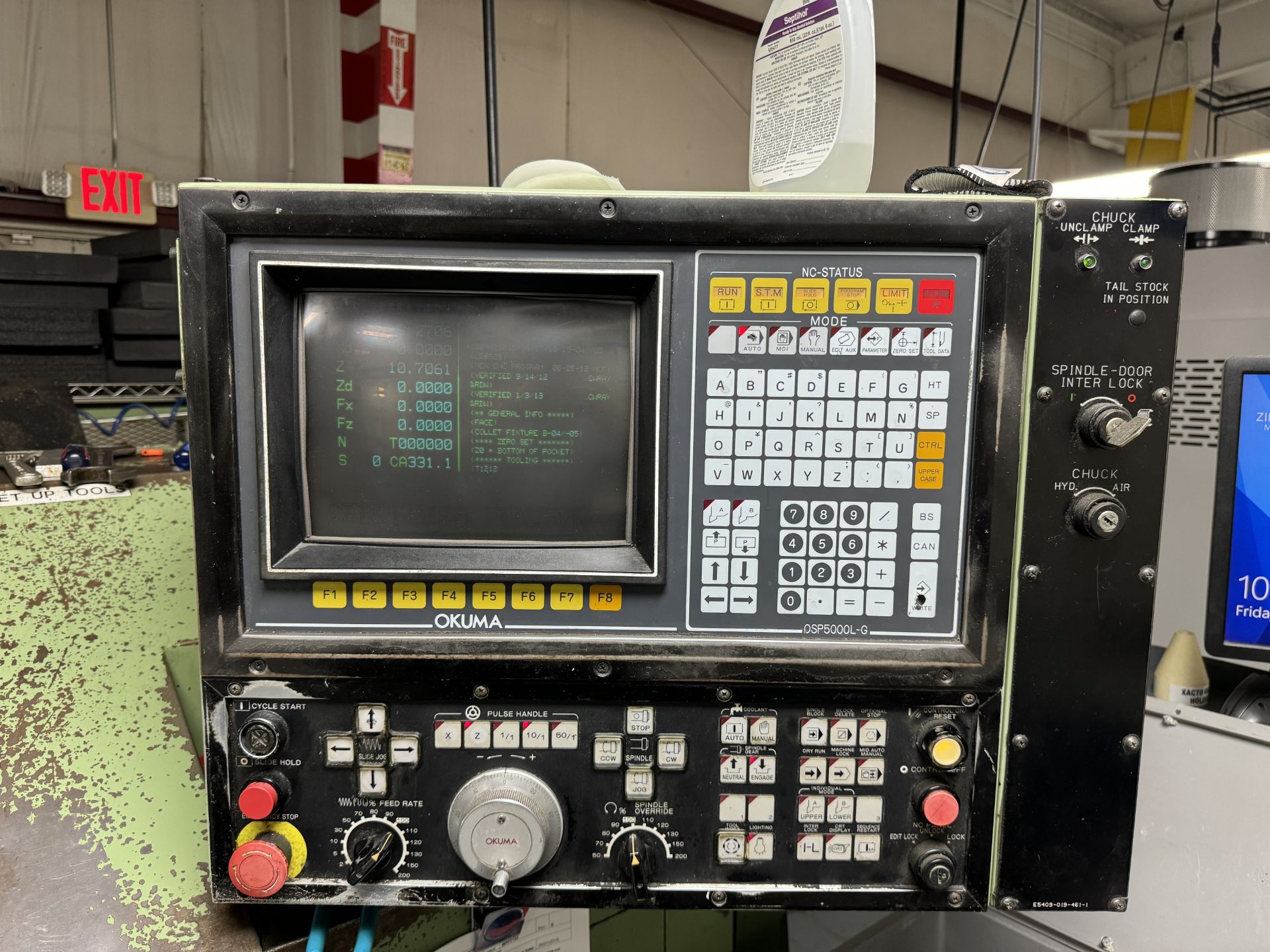 OKUMA LB15 HORIZONTAL MACHINING CENTER SERIAL # 5771; OKUMA OSP5000L-G ...