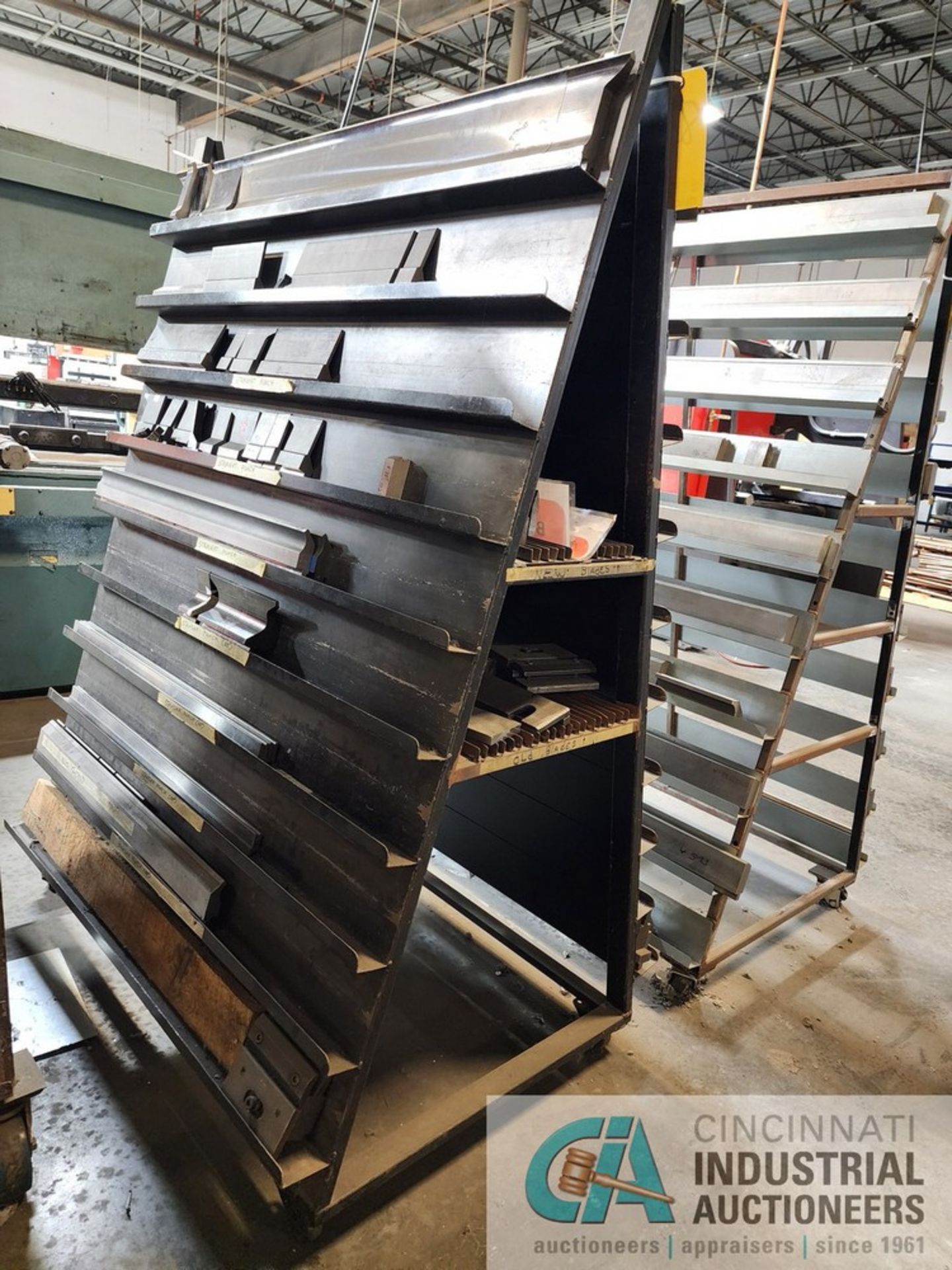 (Lot) Press Brake Dies, 2-Sided Rolling Cart, Dims: 48" x 38" x 69"H