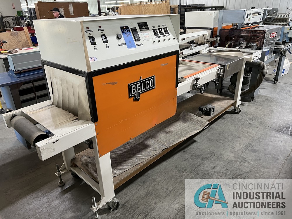 BELCO MODEL STC2520 SHRINK WRAPPER WITH L-SEALER; S/N 7818, 18" X 24" X ...