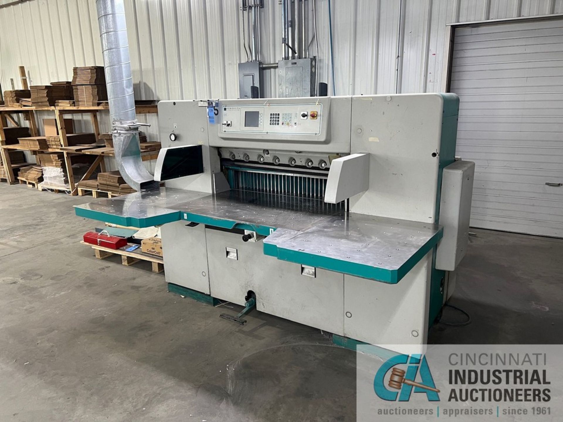 45" PERFECTA MODEL 115US CUILLATINE PAPER CUTTER; S/N 59329, WITH TOOLS ...