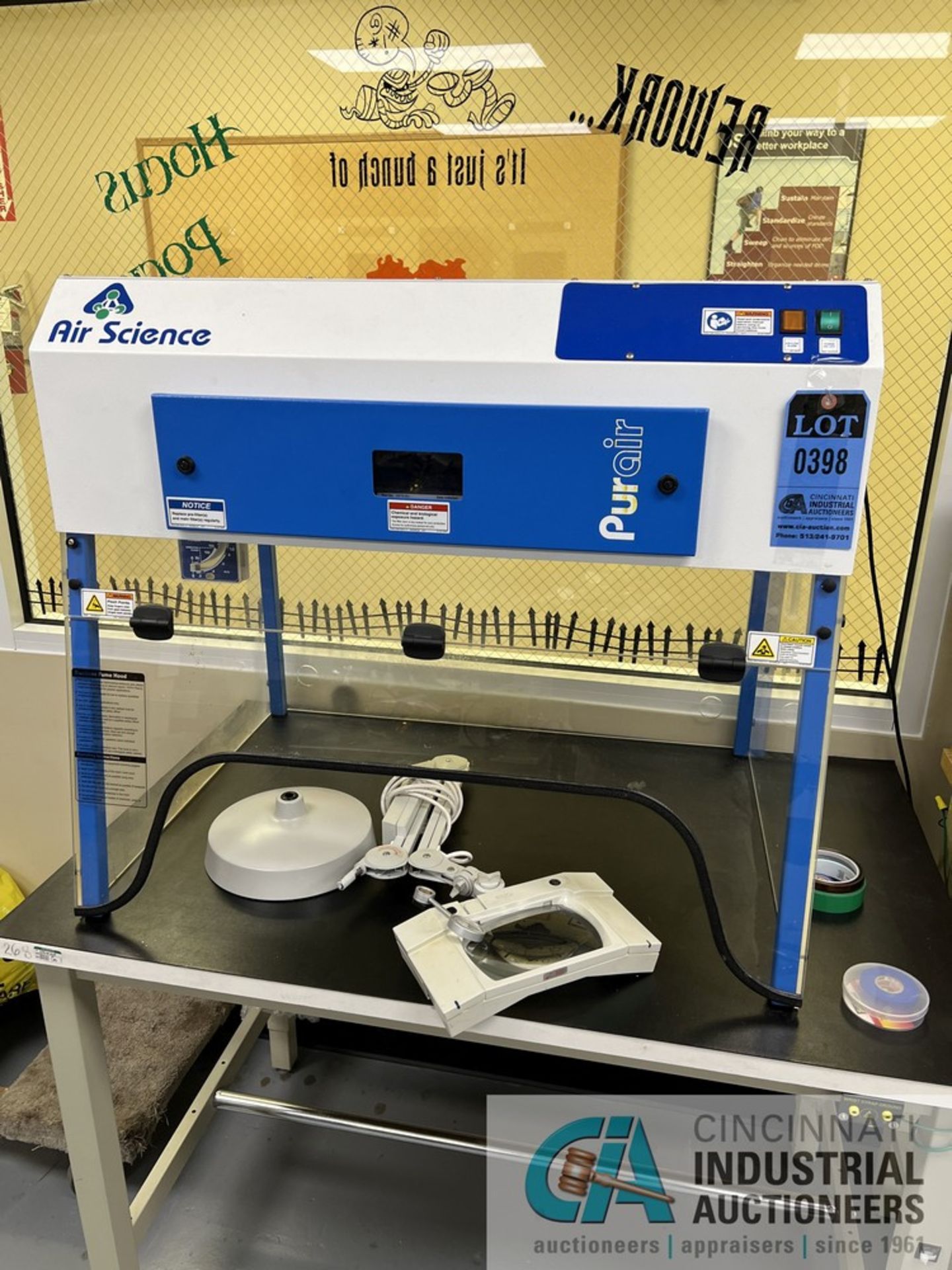 AIR SCIENCE PURAIR P5-36 DUCTLESS FUME HOOD WITH 48" X 30" STEEL FRAME ...