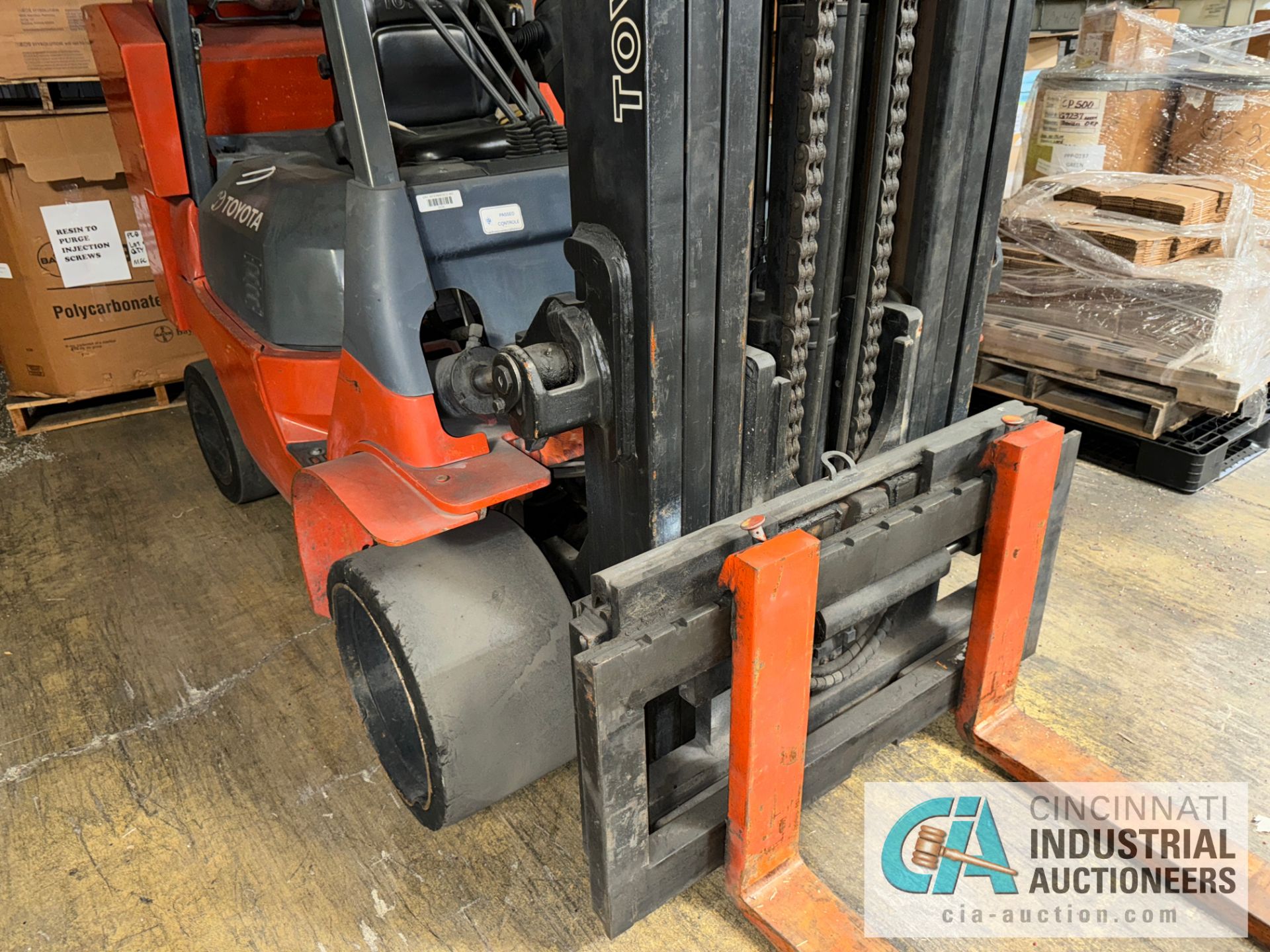 9,000 Lb. Toyota LPG Forklift, Model 7FGCU45-BCS, LP, Side Sift, Soild ...