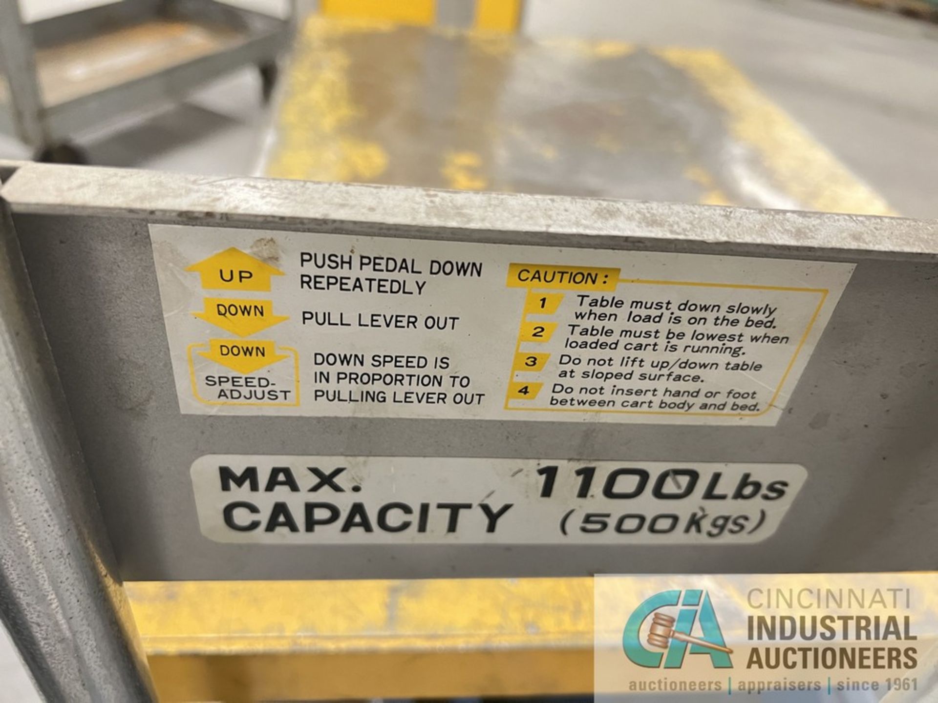 1100 LB. X 24" X 36" SOUTHWORTH HYDRAULIC DIE CART (WAREHOUSE)