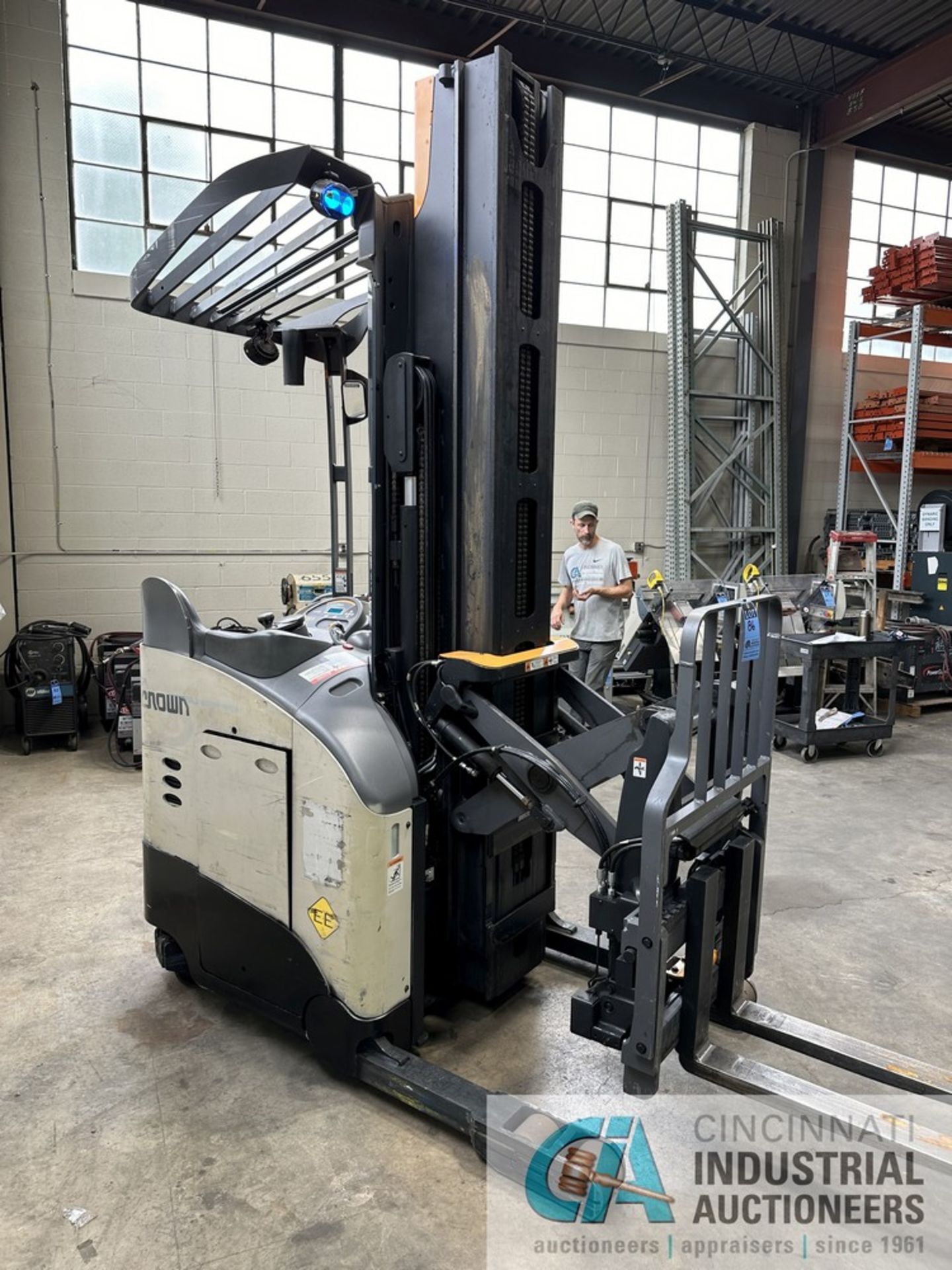2016 CROWN MODEL RM6025-45 STAND-UP ELECTRIC REACH TRUCK; S/N 1A572128 ...
