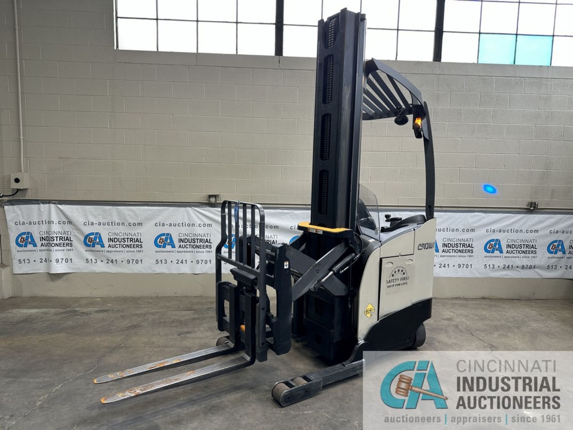 2016 CROWN MODEL RM6025-45 STAND-UP ELECTRIC REACH TRUCK; S/N 1A572128 ...