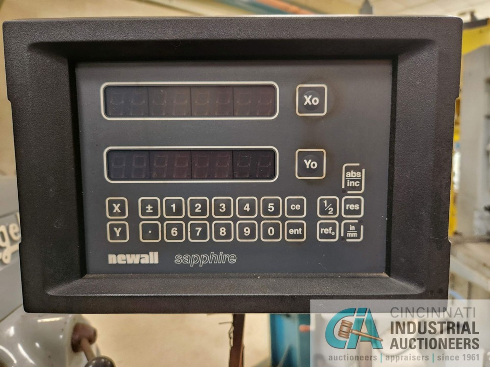 2 HP BRIDGEPORT VERTICAL MILL; S/N 204645, 9" X 42" TABLE, NEWALL DRO ...