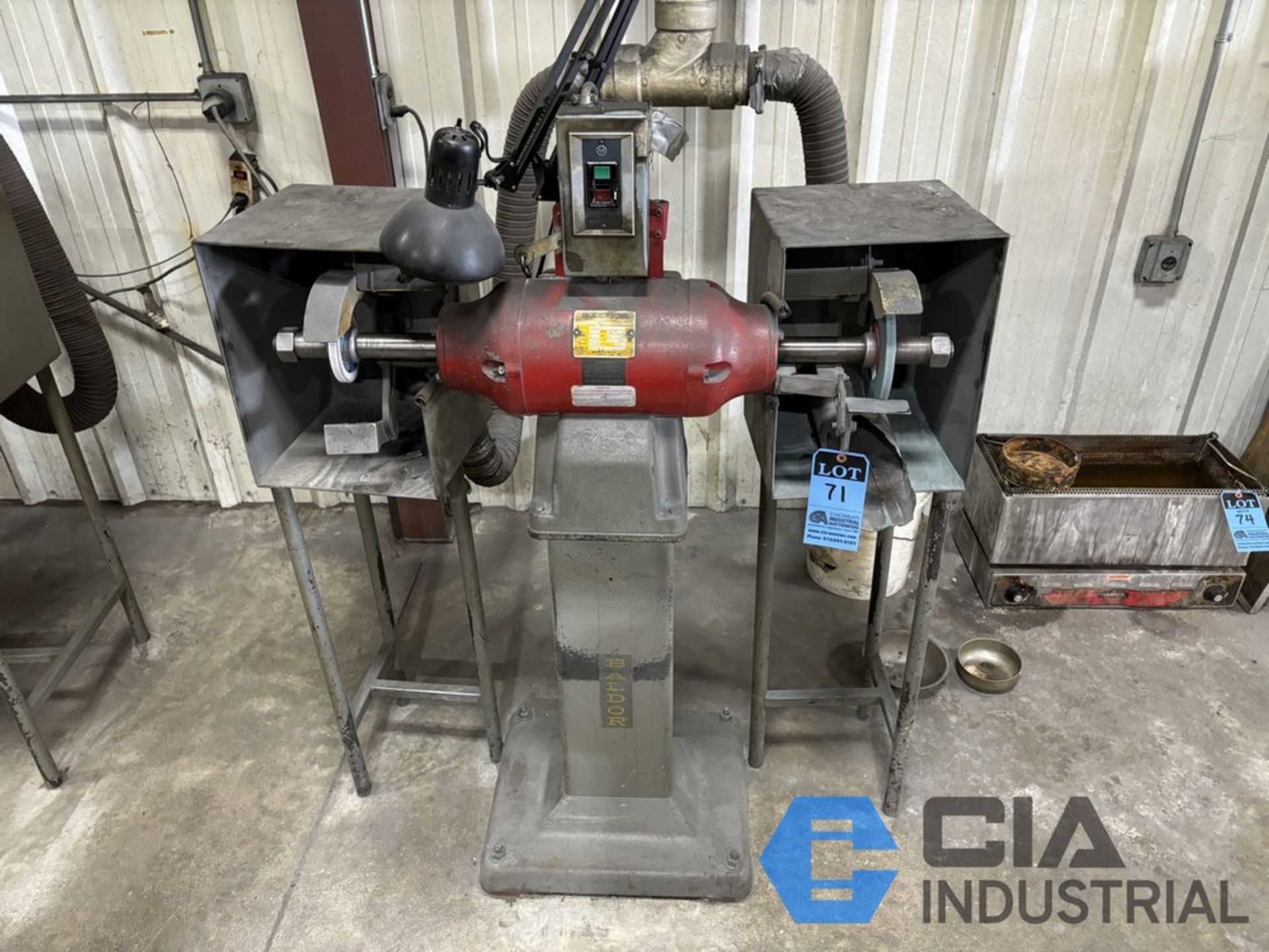 { Group of lots: 70, 71 } 3 HP BALDOR CAT NO. 1253 LONG ARM DOUBLE END ...