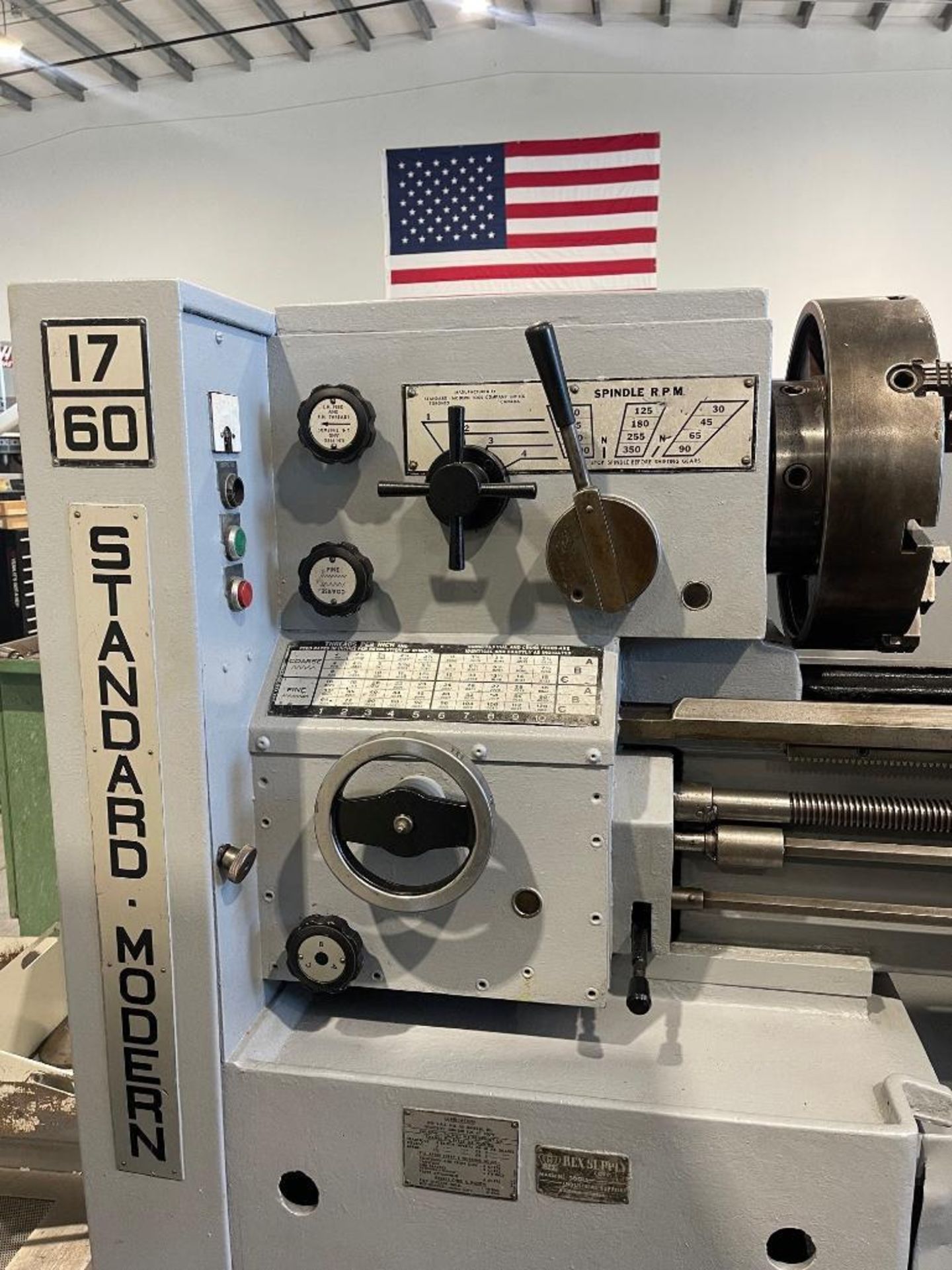 Standard Modern Lathe Model 1760 17" x 60" Lathe 12" 4 Jaw Chuck ...