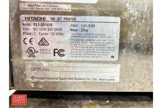 Hitachi Ink Jet Printer, Model: RX2-SD160W, S/N: RZS11231604 with S/S ...