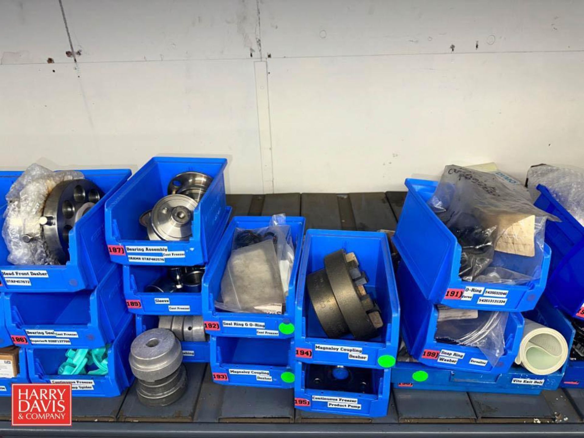Assorted Continuous Freezer Parts, Including: Bearing Assemblies ...