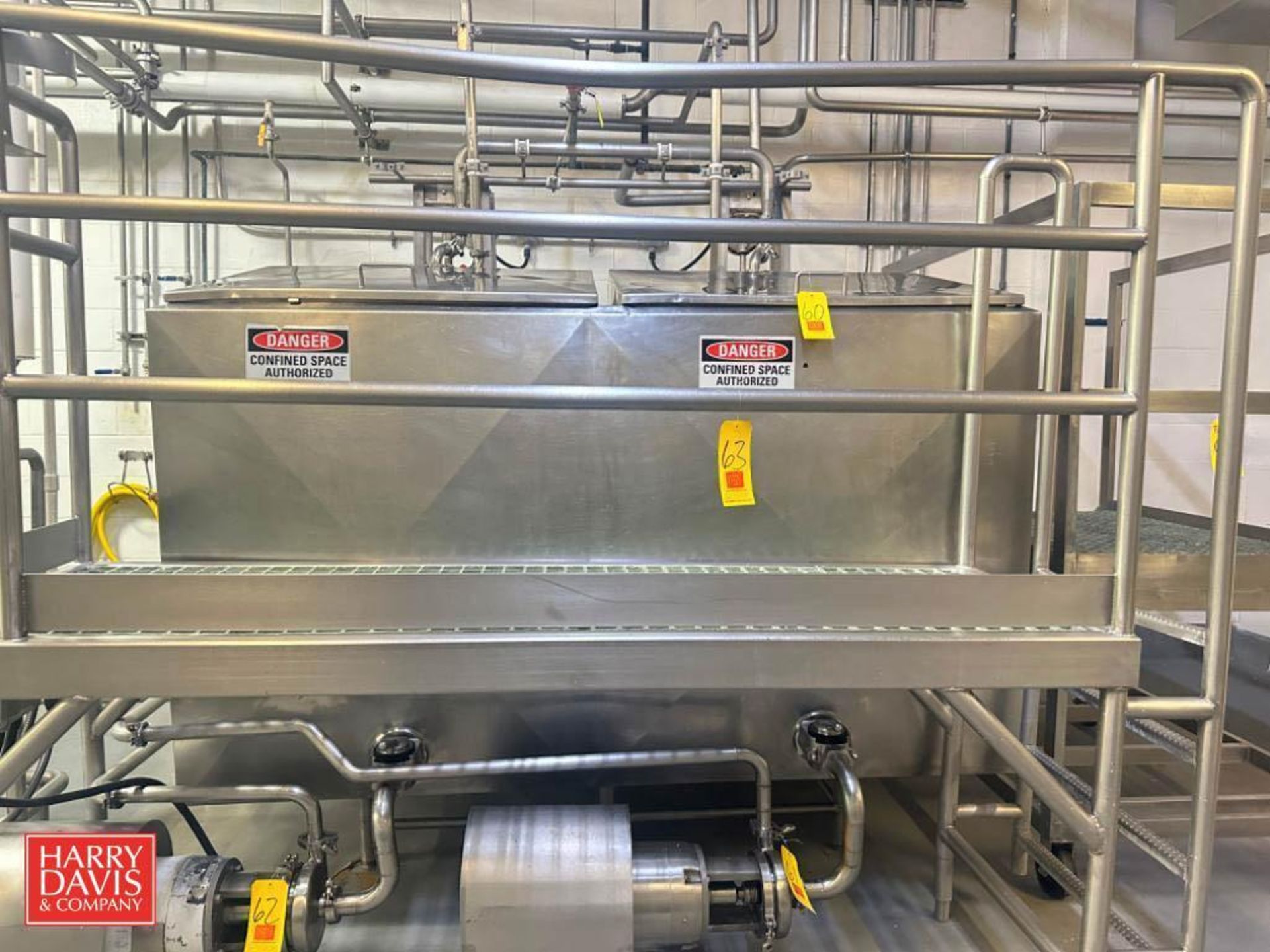 600 Gallon x 2-Compartment S/S Flavor Tank with (2) Vertical Agitators ...