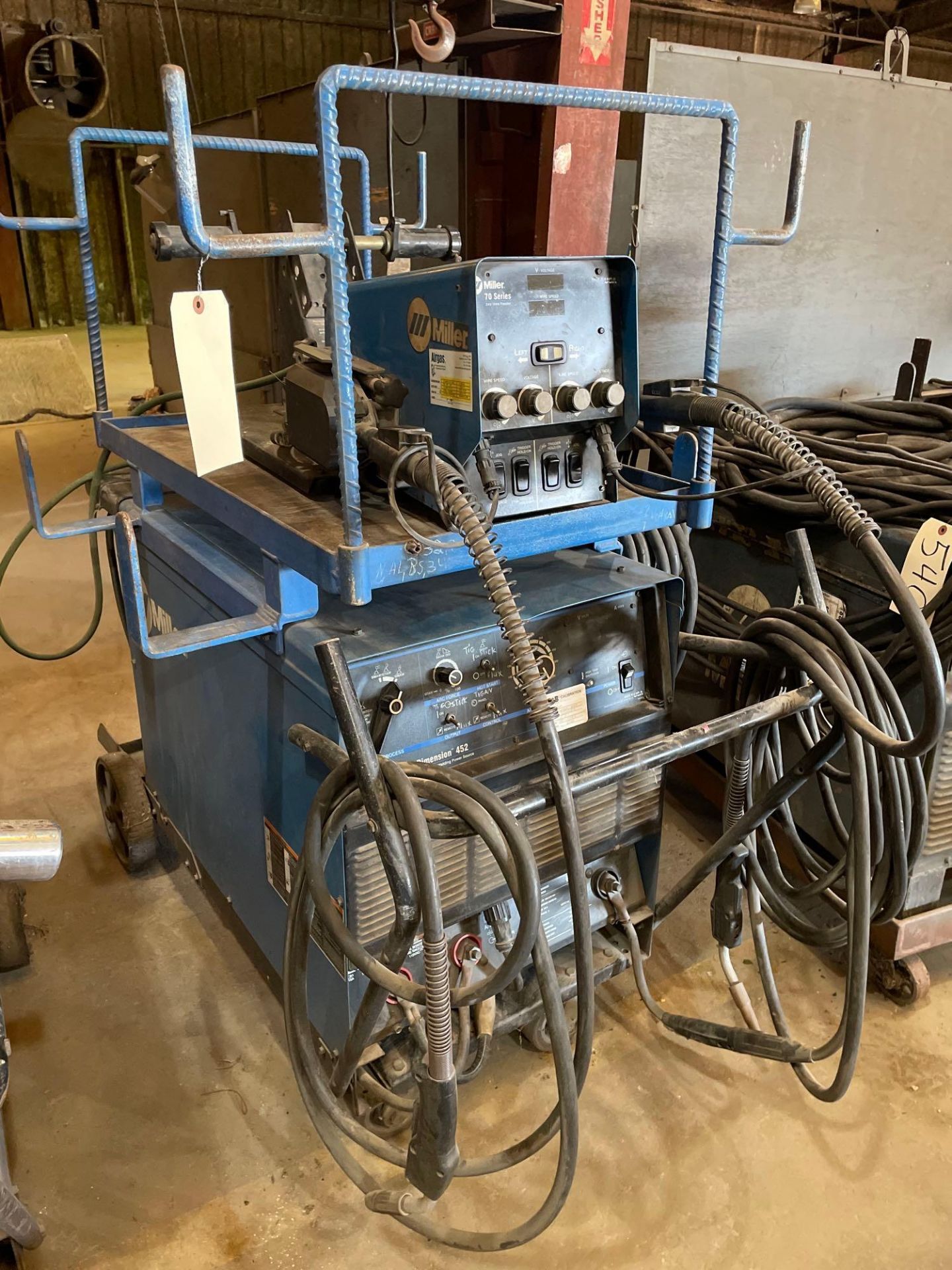 Miller Dimension 452 DC Welding Power Source on Casters with Miller 70 ...