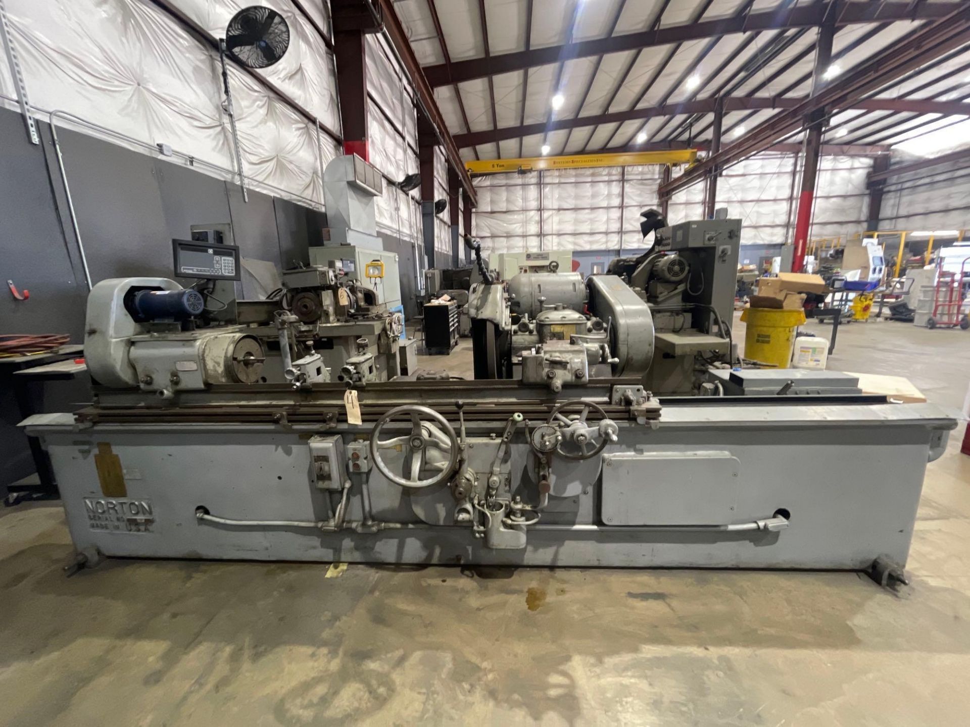 Norton 10" X 72" C Plain Cylindrical Grinder, S/N 12121, with Newall ...
