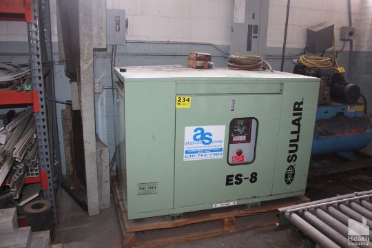 SULLAIR 15 HP MODEL ES-8 SCREW TYPE AIR COMPRESSOR WITH SOUND ENCLOSURE