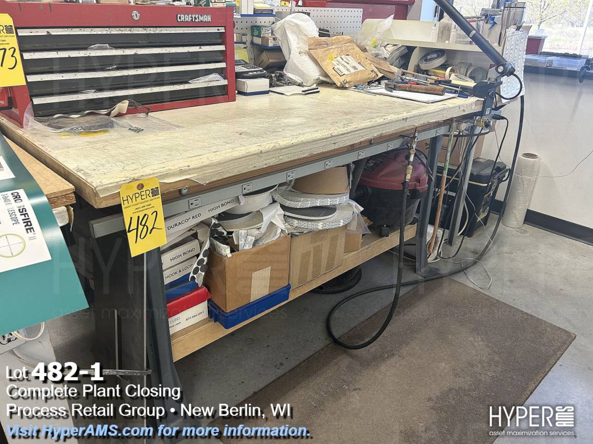 Wood top work bench 72" x 36"