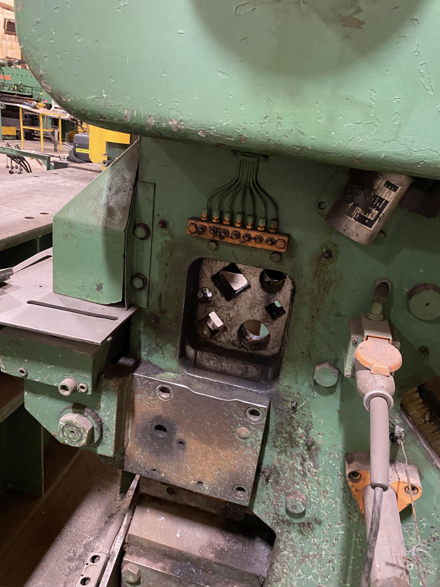 PEDDINGHAUS 210 SUPER 20 HYDRAULIC IRONWORKER, 120-TON PUNCH CAP., 6” X ...