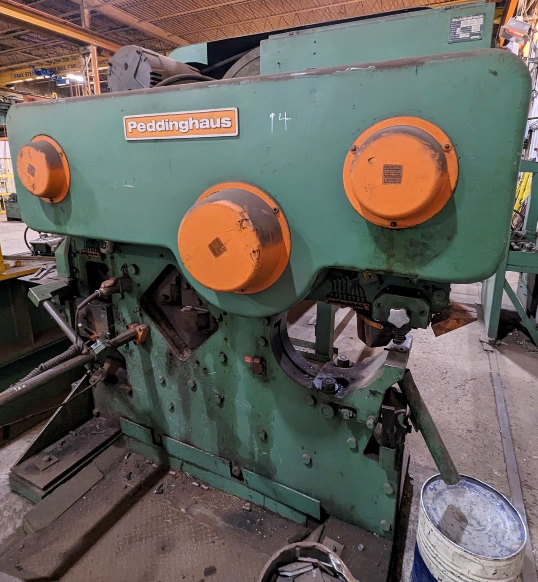 PEDDINGHAUS 210 SUPER 20 HYDRAULIC IRONWORKER, 120-TON PUNCH CAP., 6” X ...
