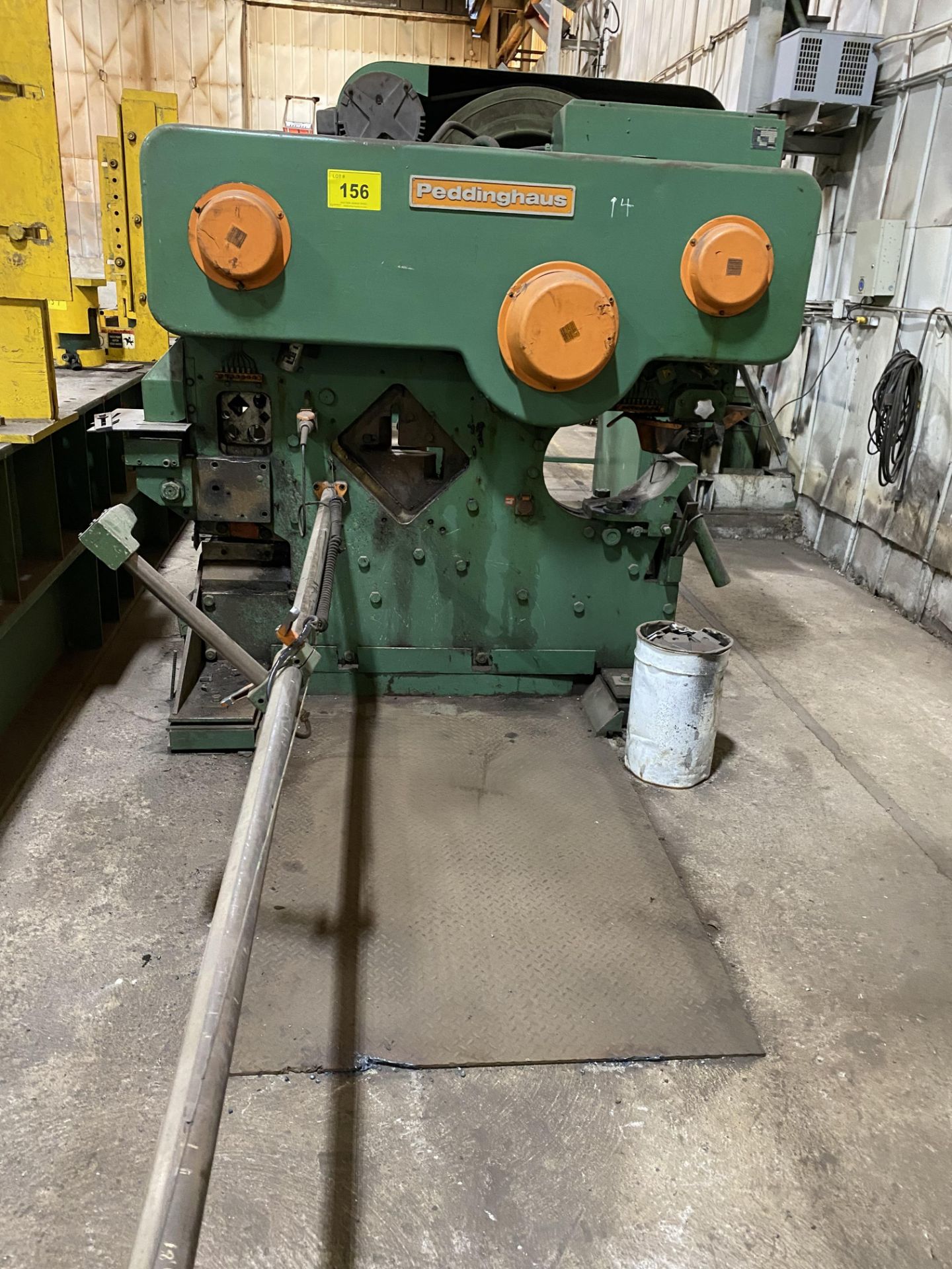 PEDDINGHAUS 210 SUPER 20 HYDRAULIC IRONWORKER, 120-TON PUNCH CAP., 6” X ...